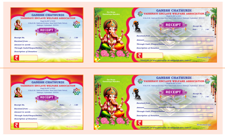 Ganesh Chathurdi Receipt Book 2024 | PDF