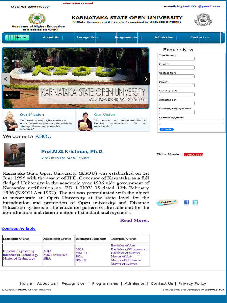 Welcome To Karnataka State Open University (KSOU) | PDF | Vocational Education | Academic Degree
