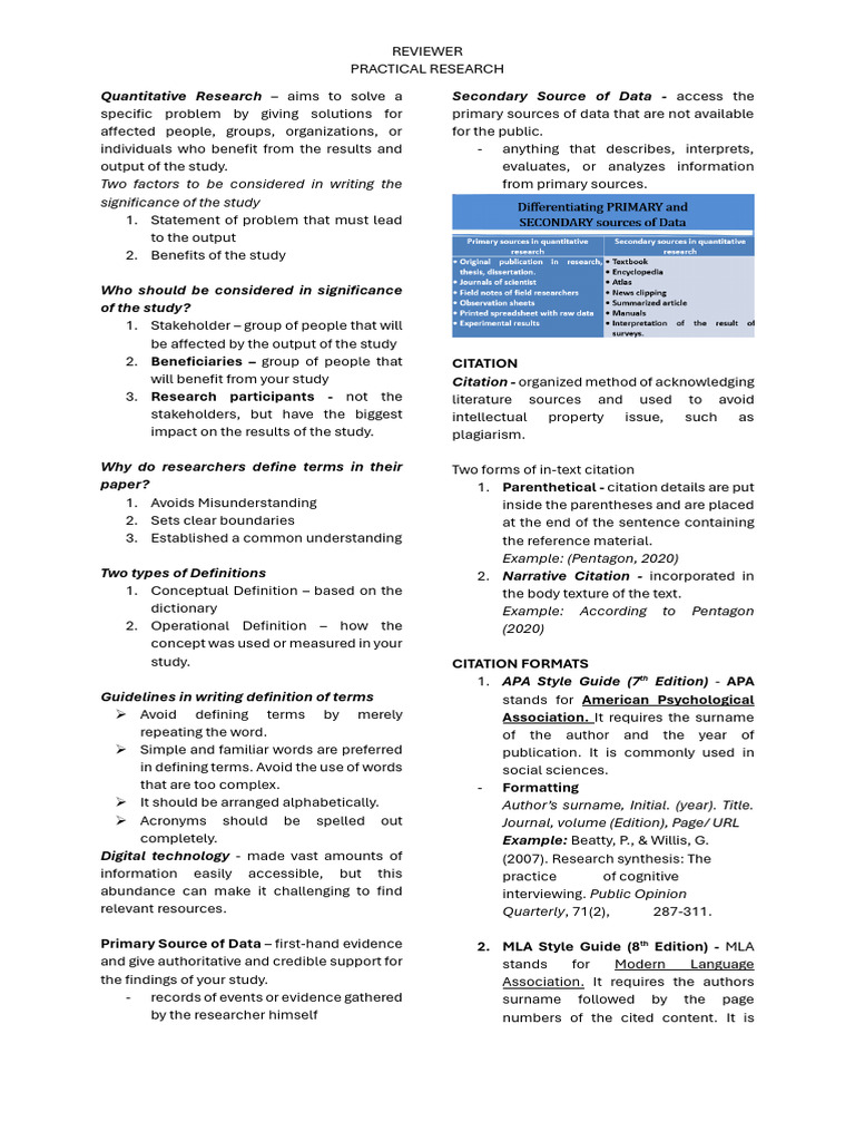 Reviewer For Final Practical Research | PDF