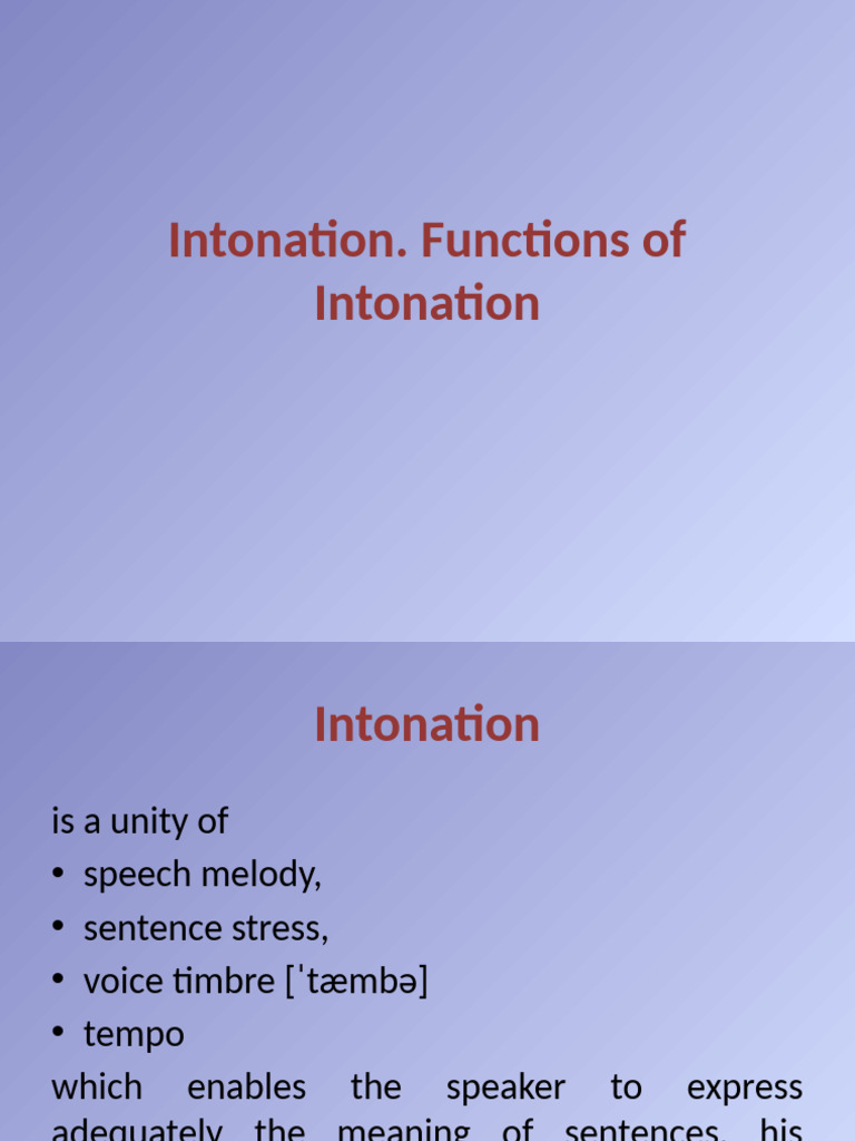 Functions of Intonation | PDF Functions of Intonation | PDF
