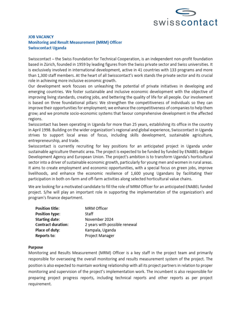 Monitoring and Results Measurement Officer | PDF