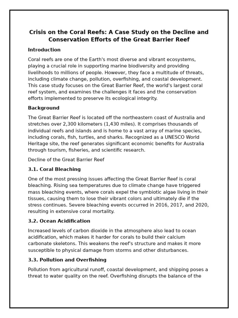 Crisis On The Coral Reefs | PDF