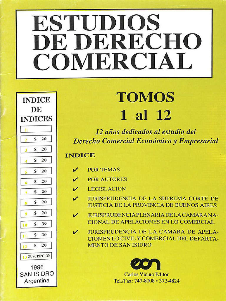 EDC - Indice Tomos 1-12 | PDF | Negocios económicos | Negocios