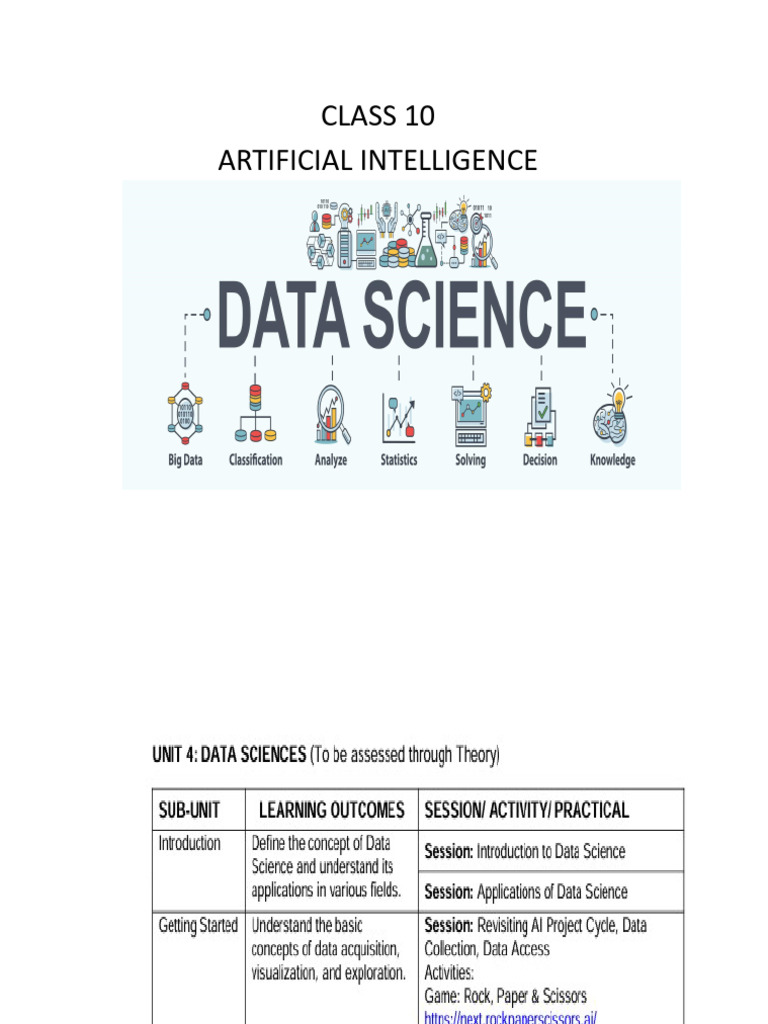 Class 10 Ai Data Sciences | PDF