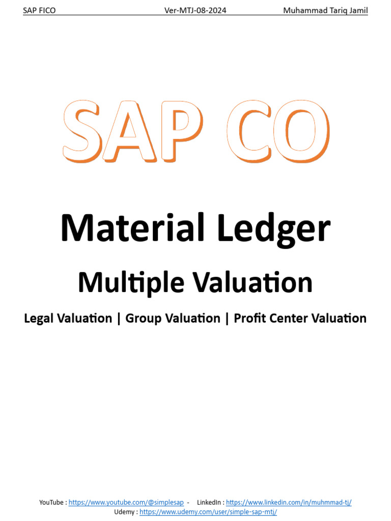 Material Ledger - Multiple Valuation | PDF