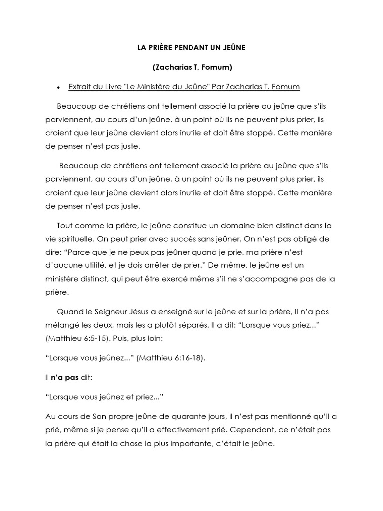 La Prière Pendant Un Jeûne | PDF