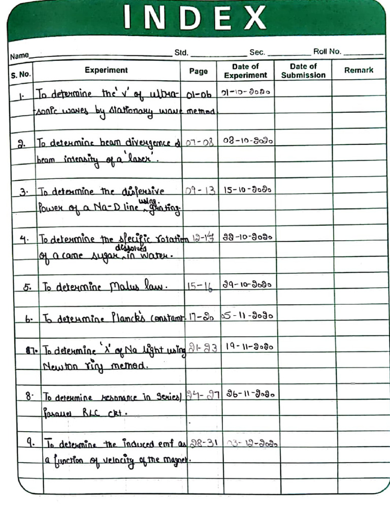 Physics Practical File | PDF