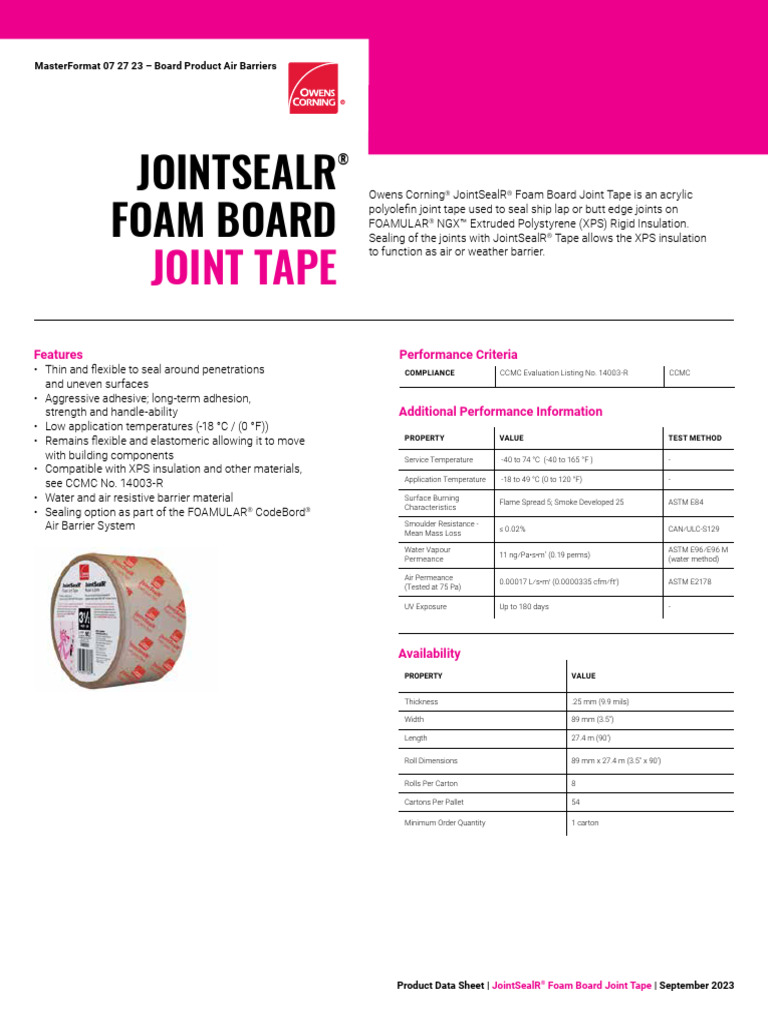 JointSealR Data Sheet EN | PDF