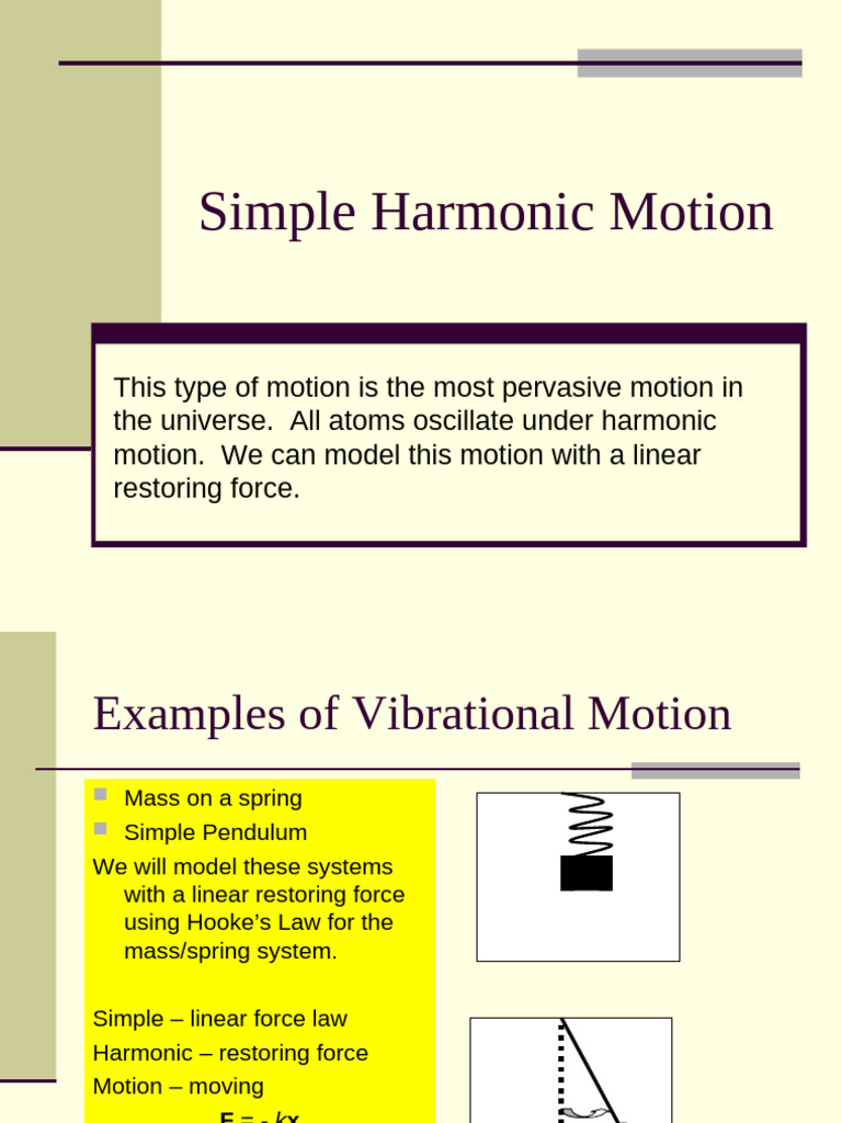 Simple Harmonic Motion 1 | PDF
