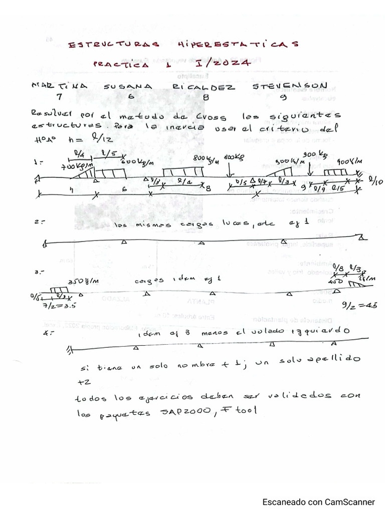 Estructuras Hiperestaticas Practica 1 | PDF