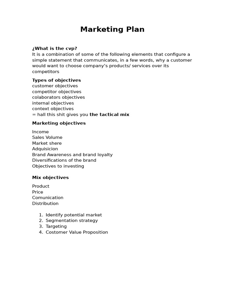 Marketing Plan Study | PDF