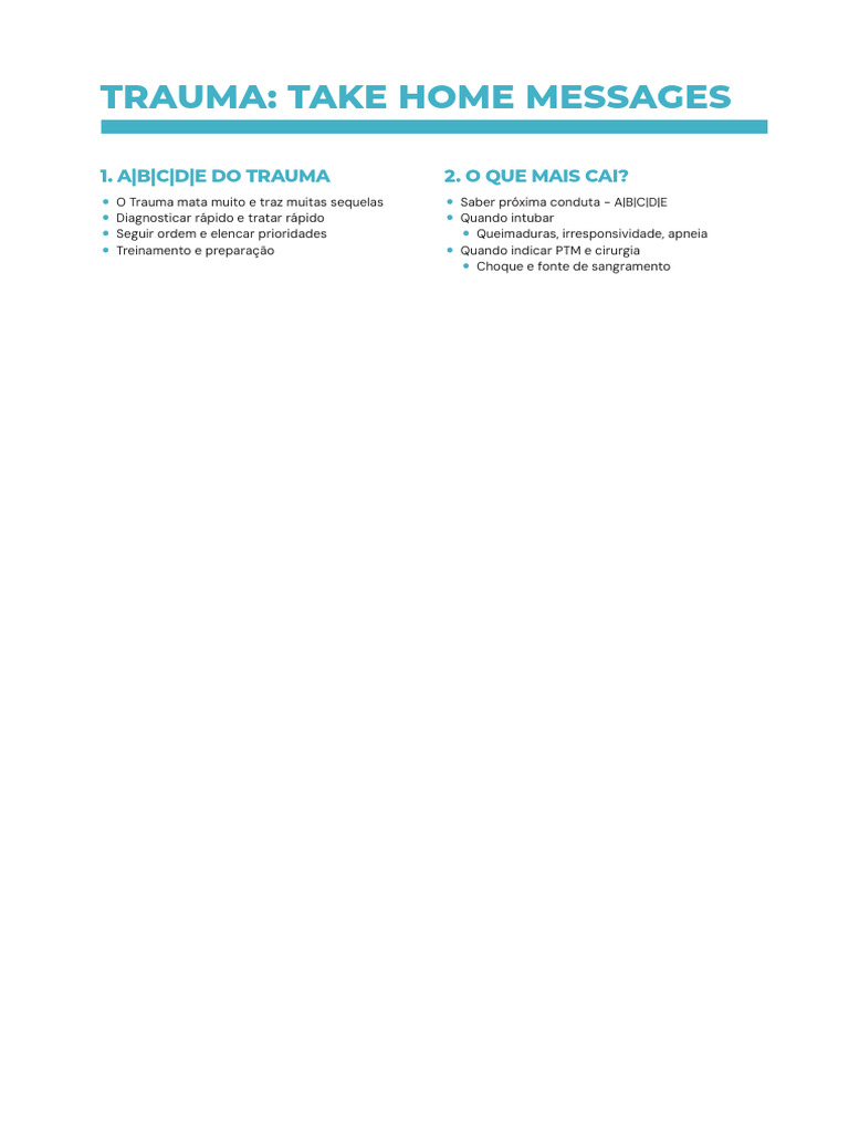 Trauma Take Home Message | PDF
