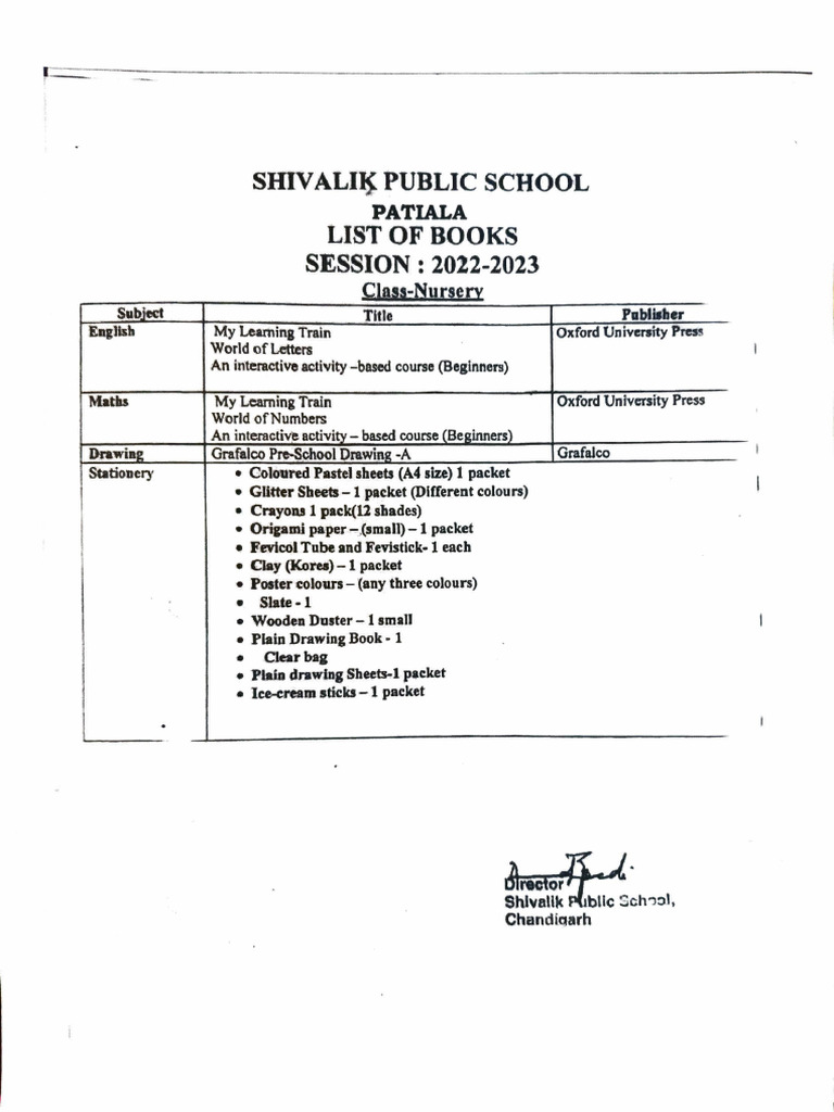 Booklist 2022-2023 Patiala | PDF