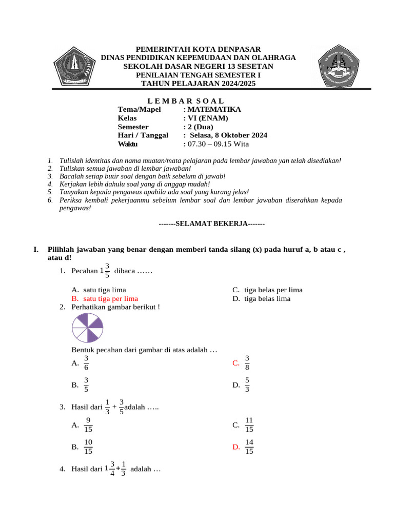 STS 1 Kelas 6 Matematika | PDF