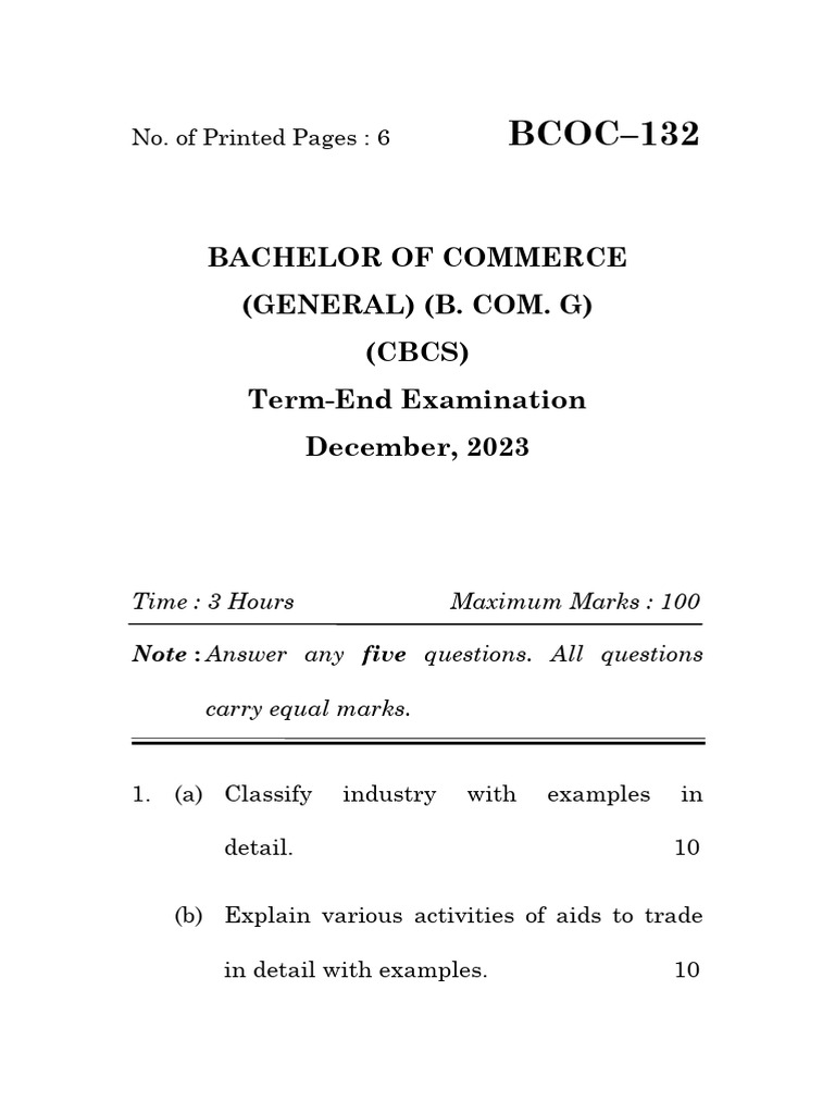 Bcoc 132 | PDF | Business