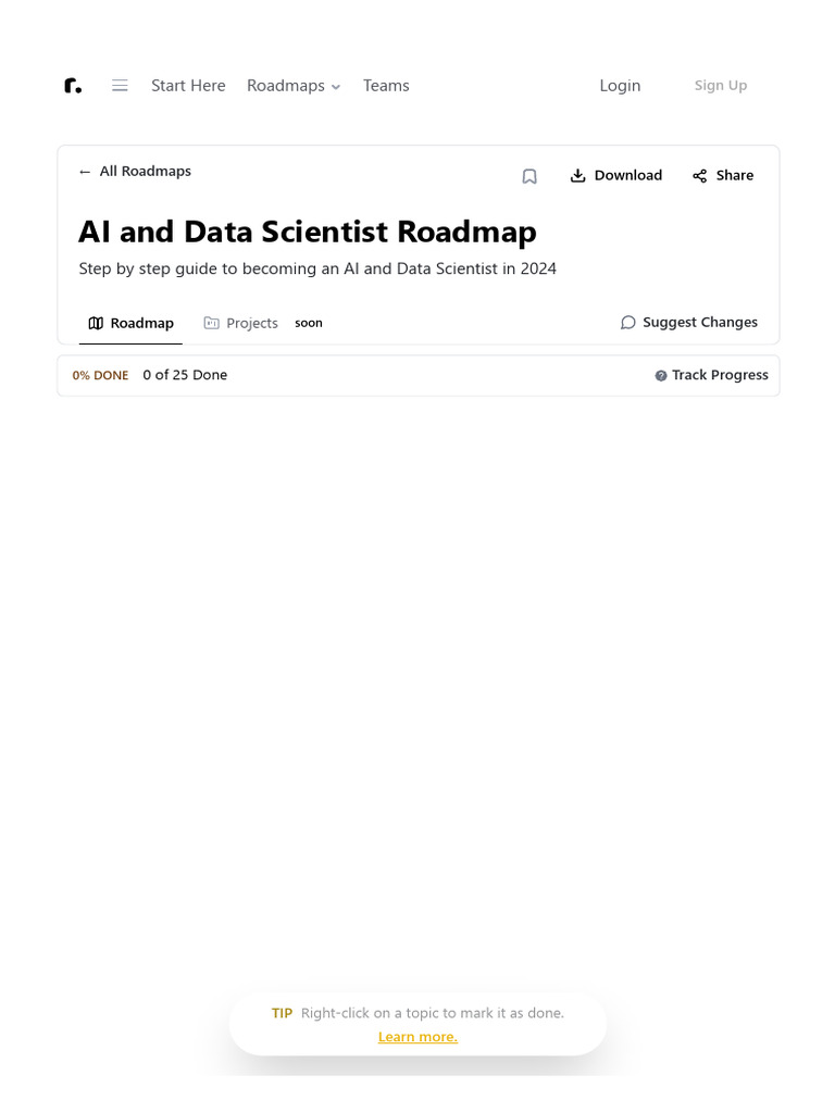 AI and Data Scientist Roadmap | PDF