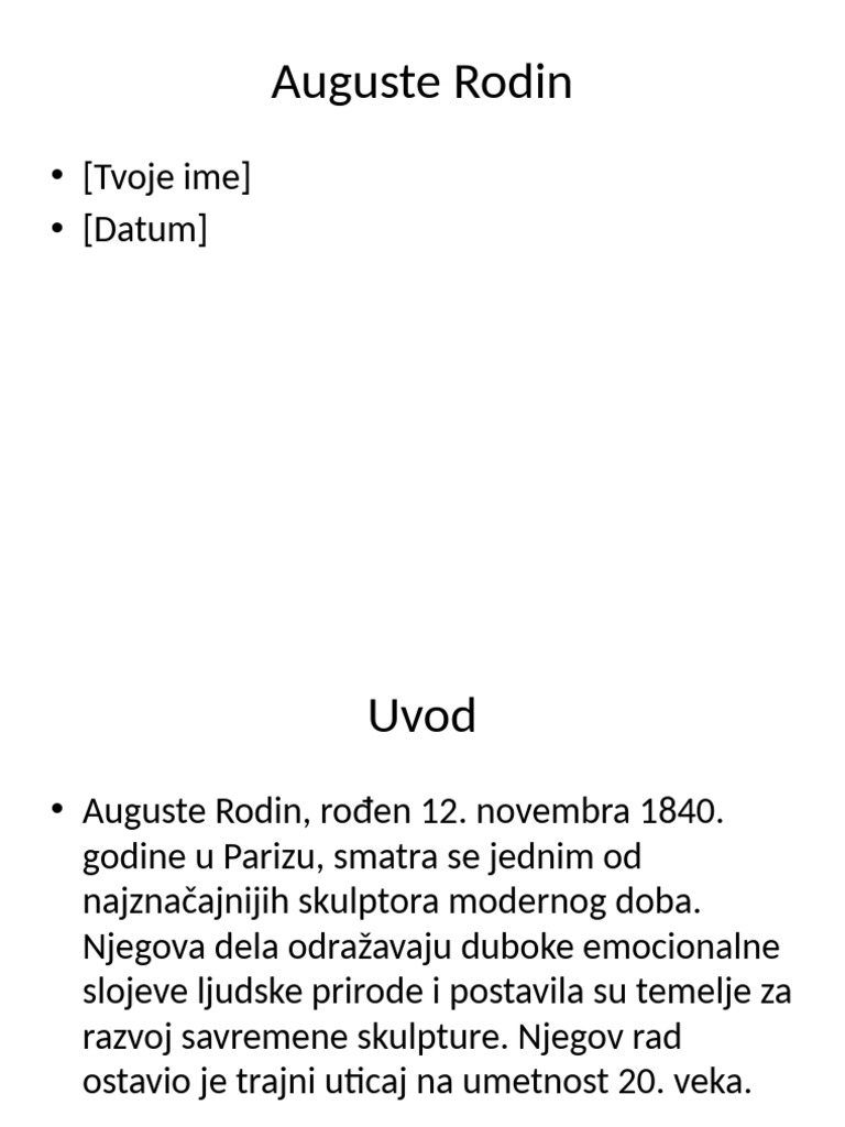 Auguste Rodin Presentation | PDF