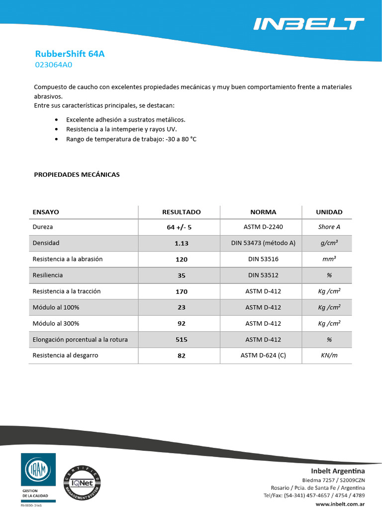 TDS - RubberShift 64A | PDF
