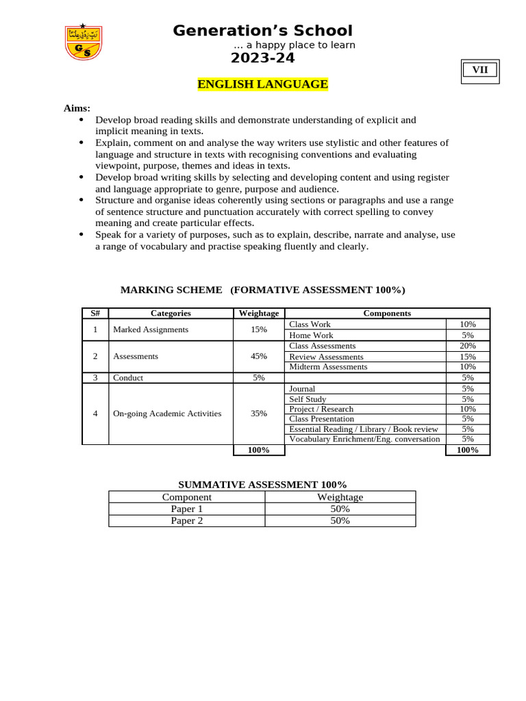 English VII | PDF | English Language | Narrative