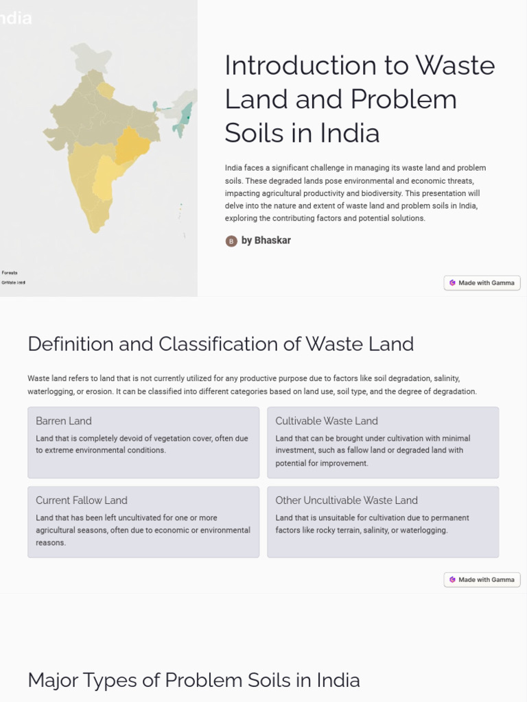 Introduction To Waste Land and Problem Soils in India | PDF