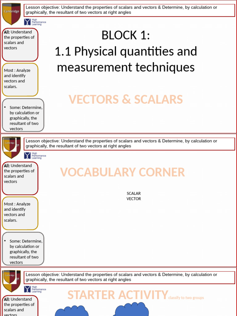 Scalars and Vectors | PDF