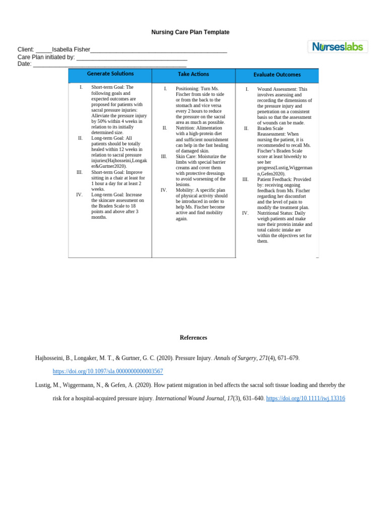 Nursing Care Plan Template-1 | PDF