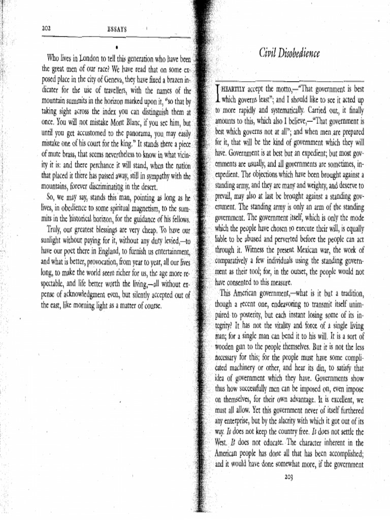 Thoreau - Civil Disobedience | PDF