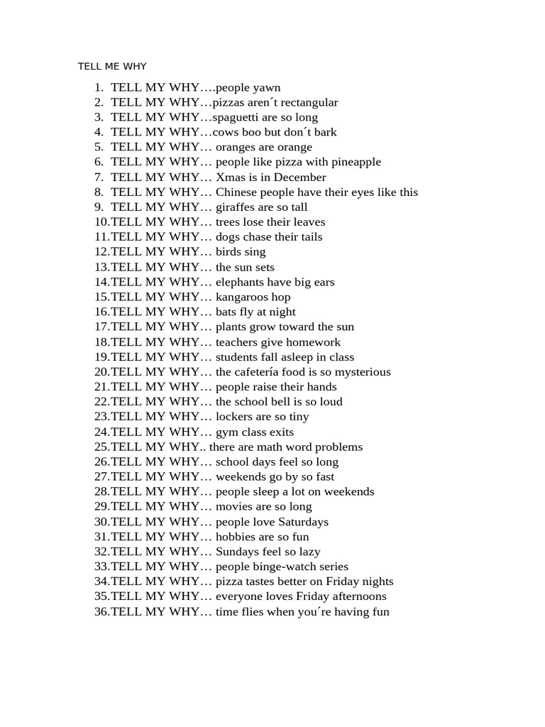 Tell Me Why | PDF