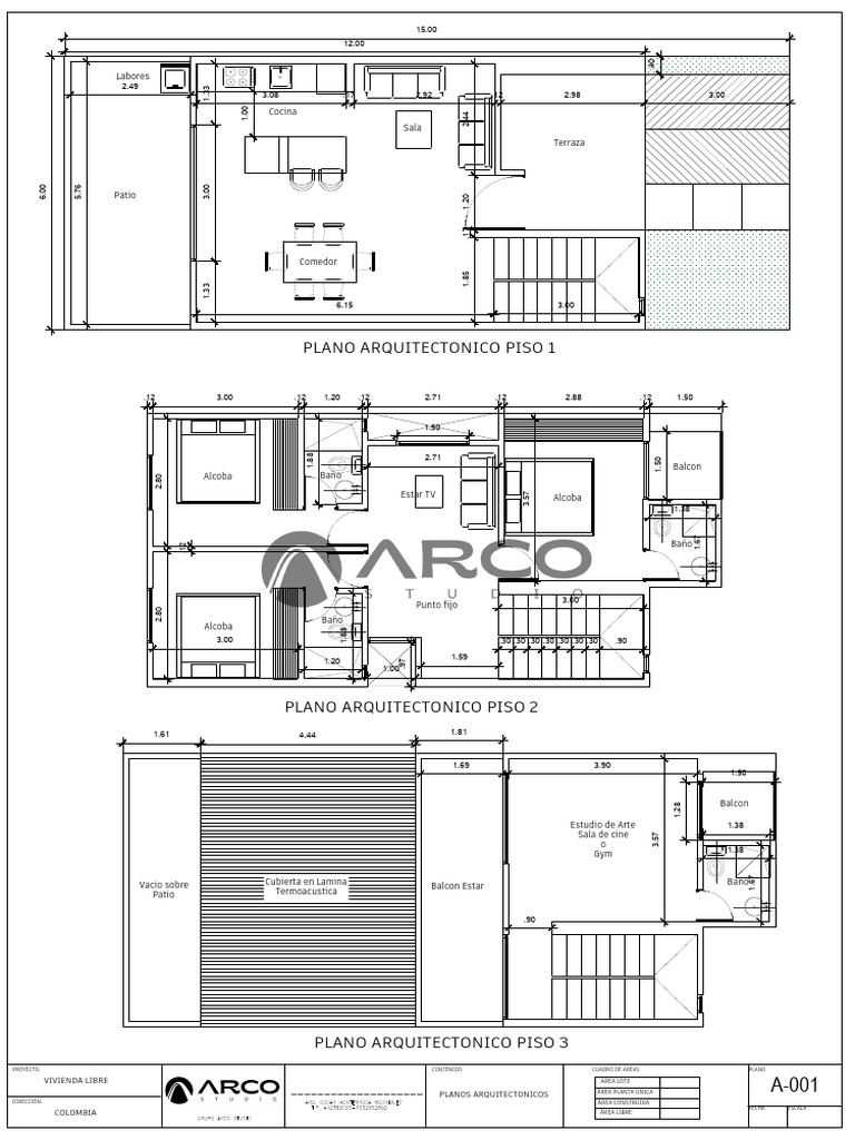 Planos Arq Proyecto Vivienda Grupo Arco Studio | PDF