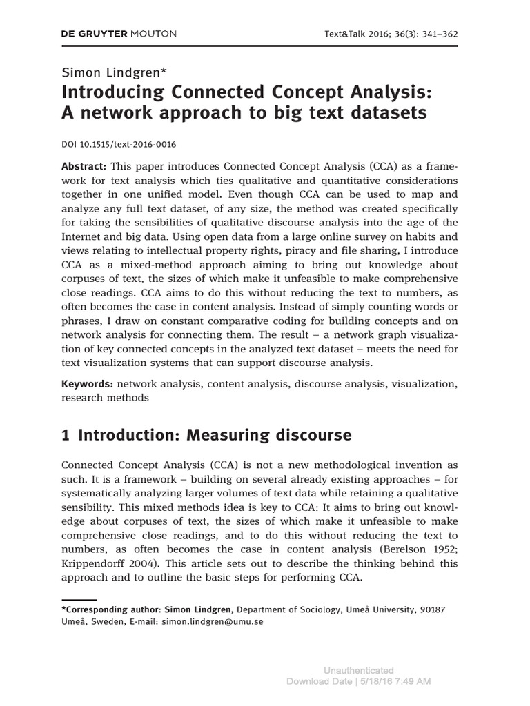 LINDGREN - Introducing Connected Concept Analysis | PDF