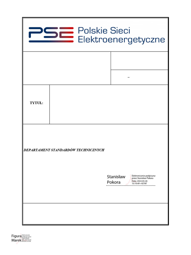 PSE-WT Wytyczne Techniczne Dla Morskiej Stacji Transformatorowej | PDF