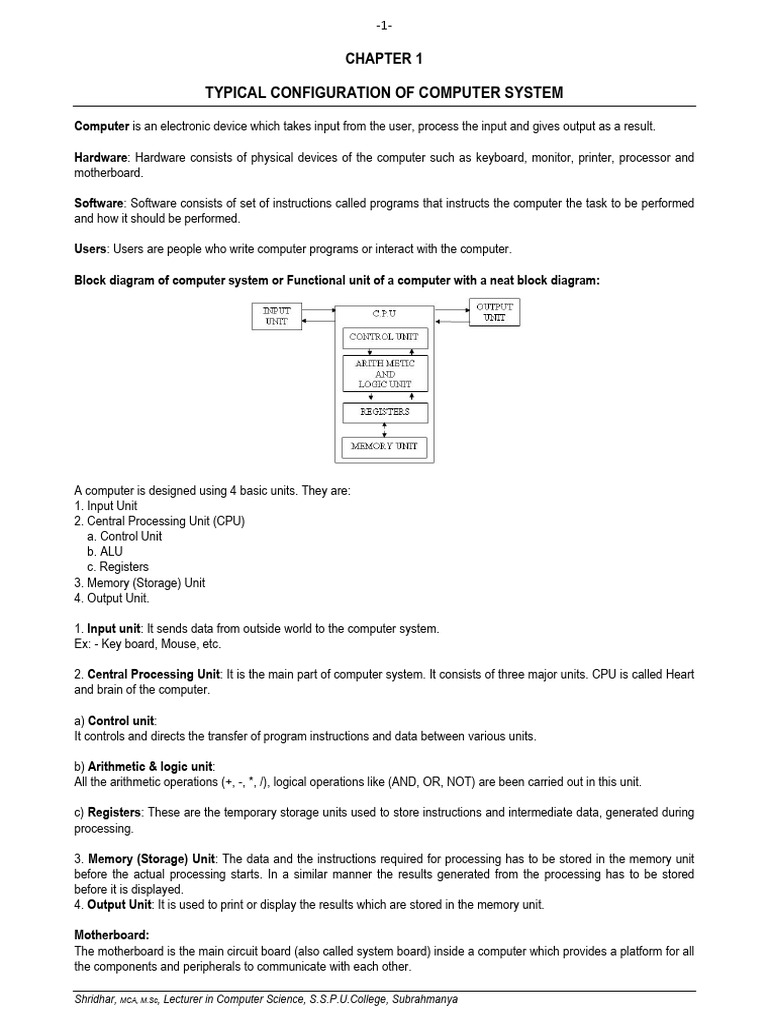 CH - 1 Typical Config of Comp Sys Reduced | PDF