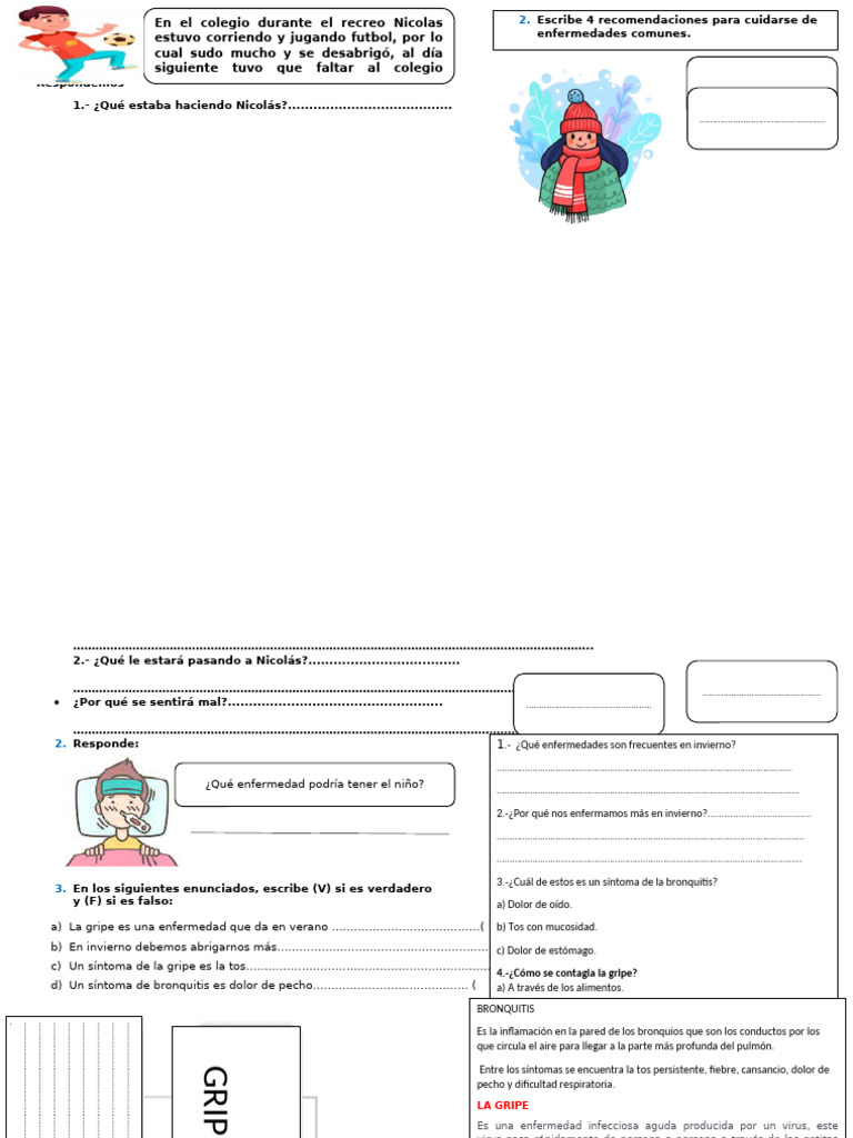 U5 S1 Ficha D3 CT Enfermedades Mas Comunes en Invierno | PDF