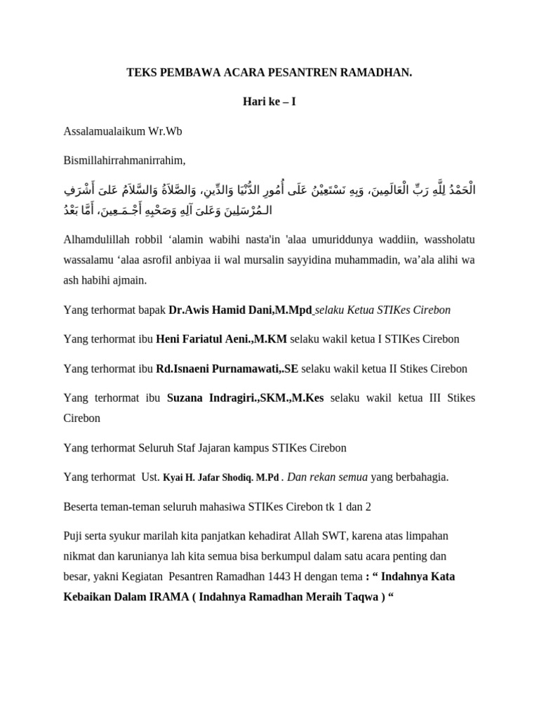 Teks Pembawa Acara Maulid Nabi Muhammad Saw | PDF