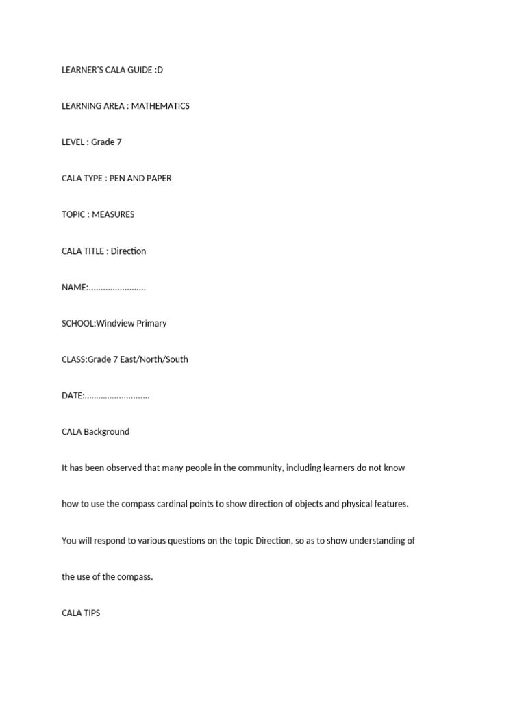 Cala Maths Guide Component D | PDF