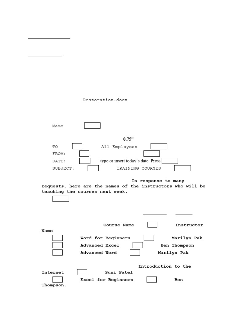 Microsoft Word 2016 Lesson 3 PROJECT Directions | PDF