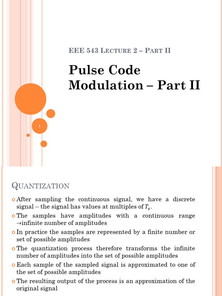 EEE543 DCS - Lecture 2 - Part II | PDF | Signal To Noise Ratio | Science & Mathematics