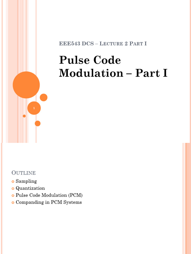 EEE543 DCS - Lecture 2 - Part I | PDF | Sampling (Signal Processing) | Spectral Density