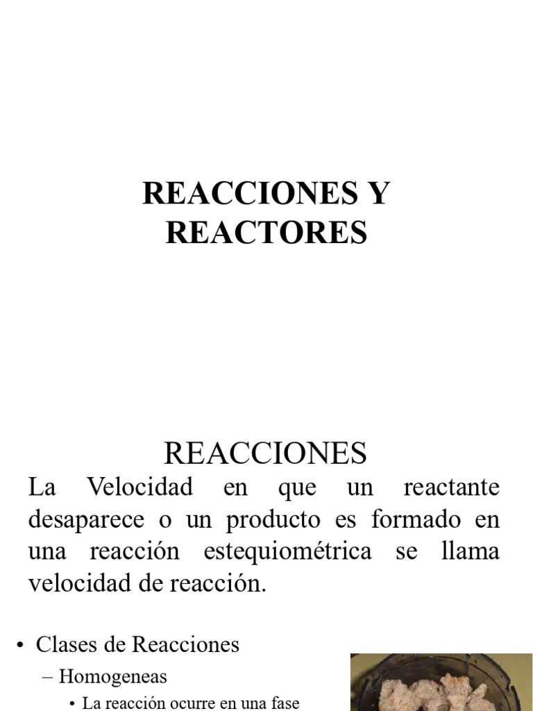 Clase 4 Reactores YReacciones Tratamiento | PDF