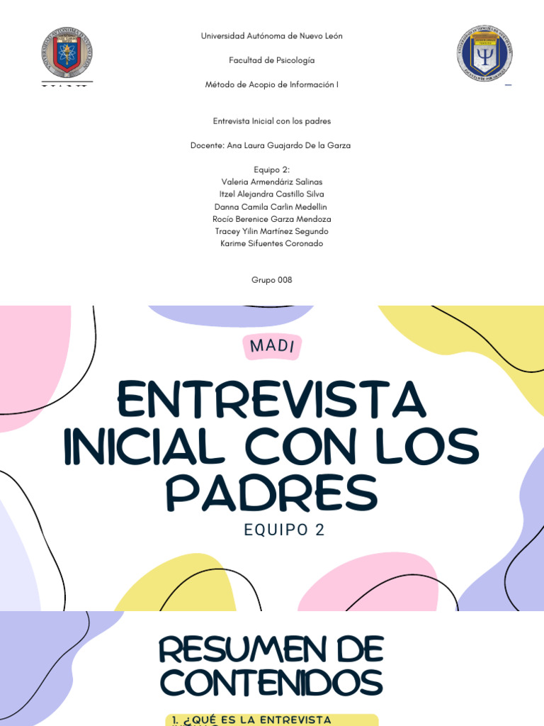 Entrevista Inicial - Madi - Equipo2 | PDF | Comunicación | Historial médico