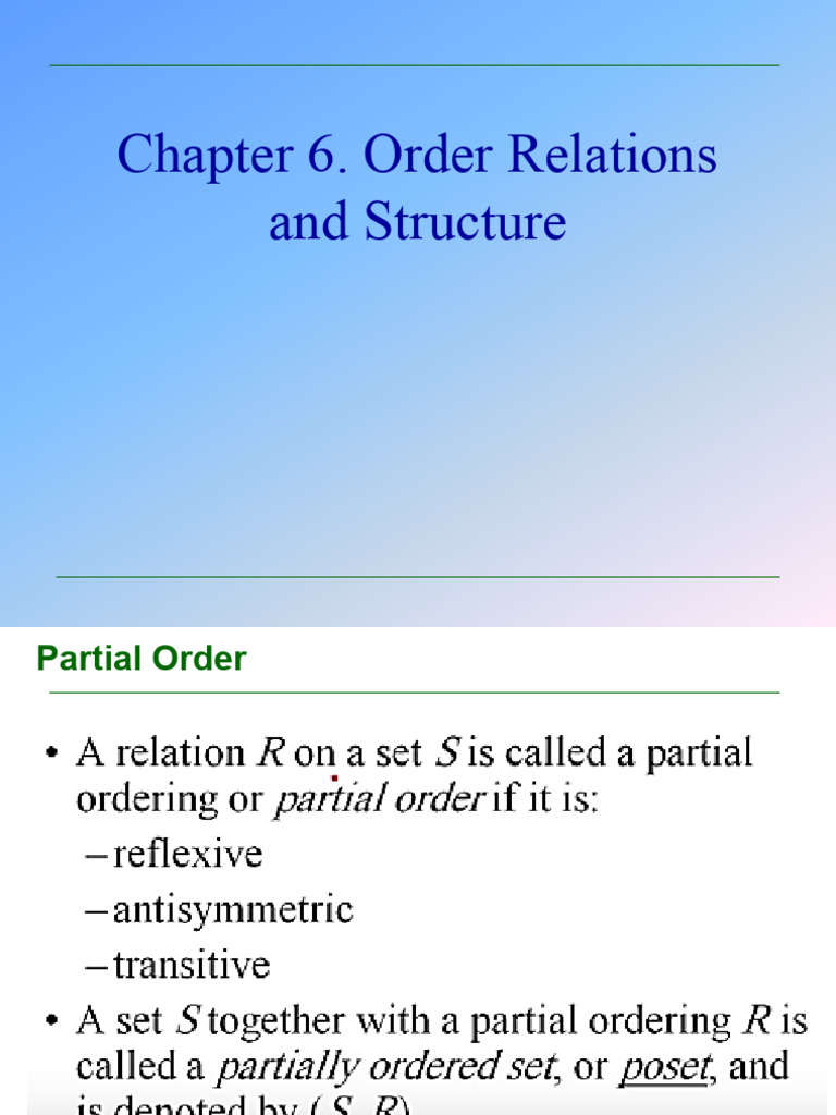 Chapter 3 Partial Order Relations | PDF
