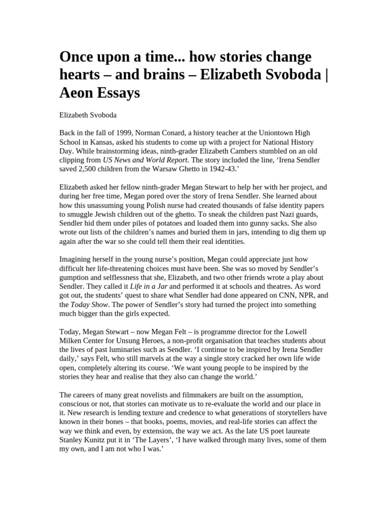 Once Upon A Time-How Stories Change Hearts - and Brains | PDF