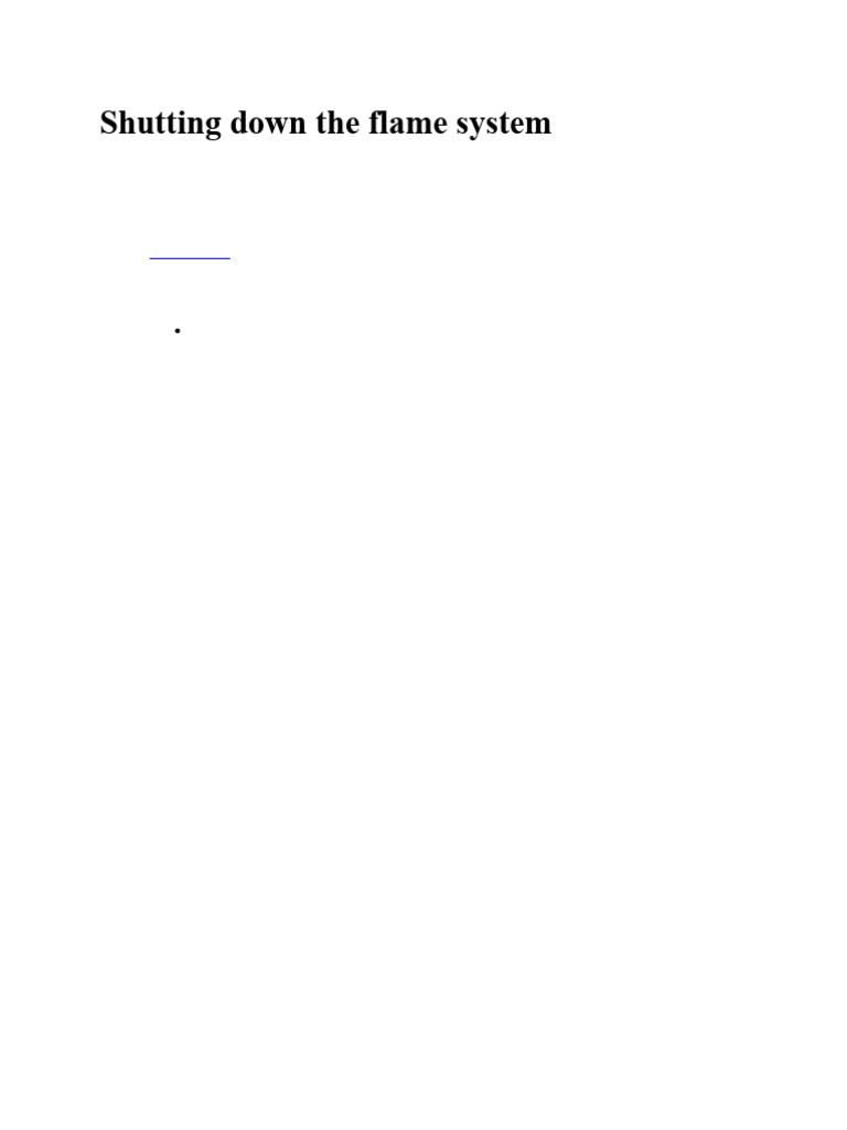 Shutting Down The Flame System | PDF