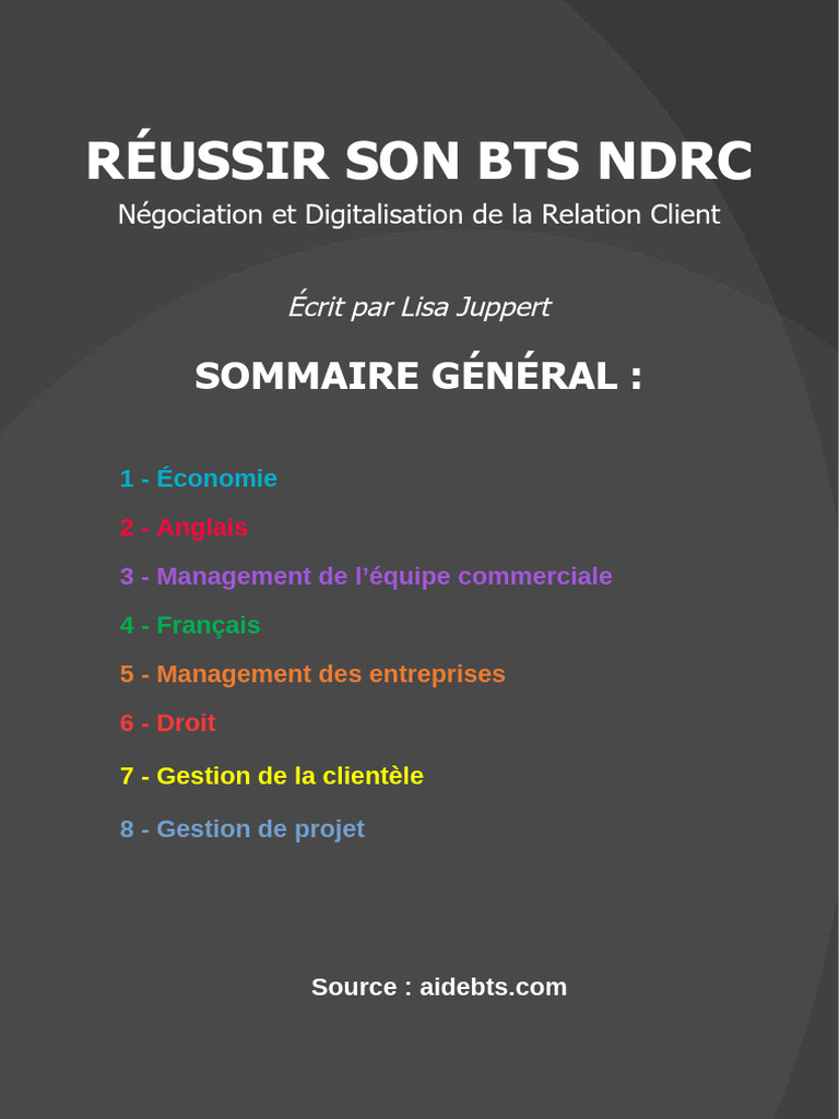 E Book Reussir Son BTS NDRC Complet | PDF