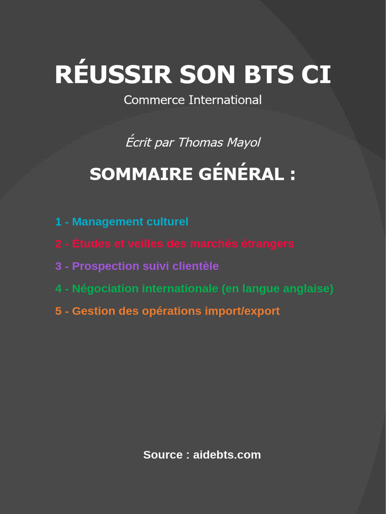 E Book Reussir Son BTS CI Complet | PDF