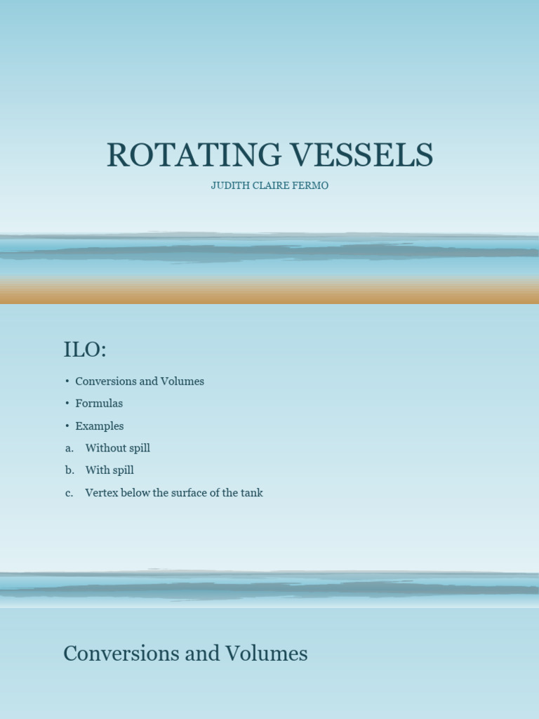 Fermo Rotating Vessels | PDF