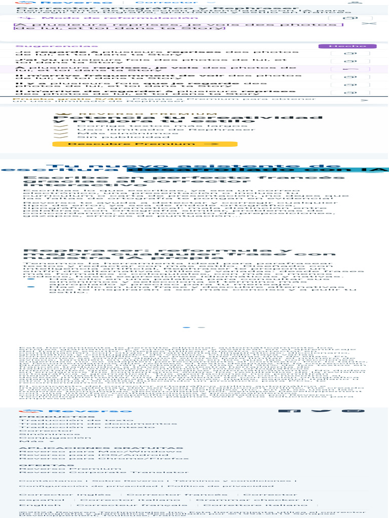 Corrector Ortográfico y Gramatical - Francés - Reverso 3 | PDF