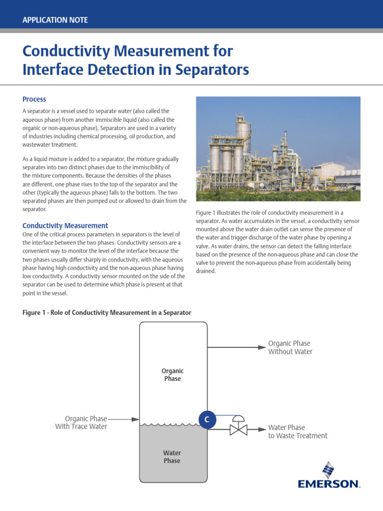 Application Note Conductivity Measurement For Interface Detection in ...
