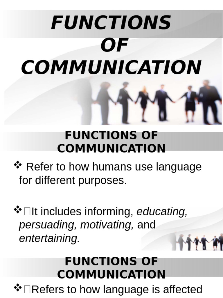 Lesson 3 Functions of Communication | PDF