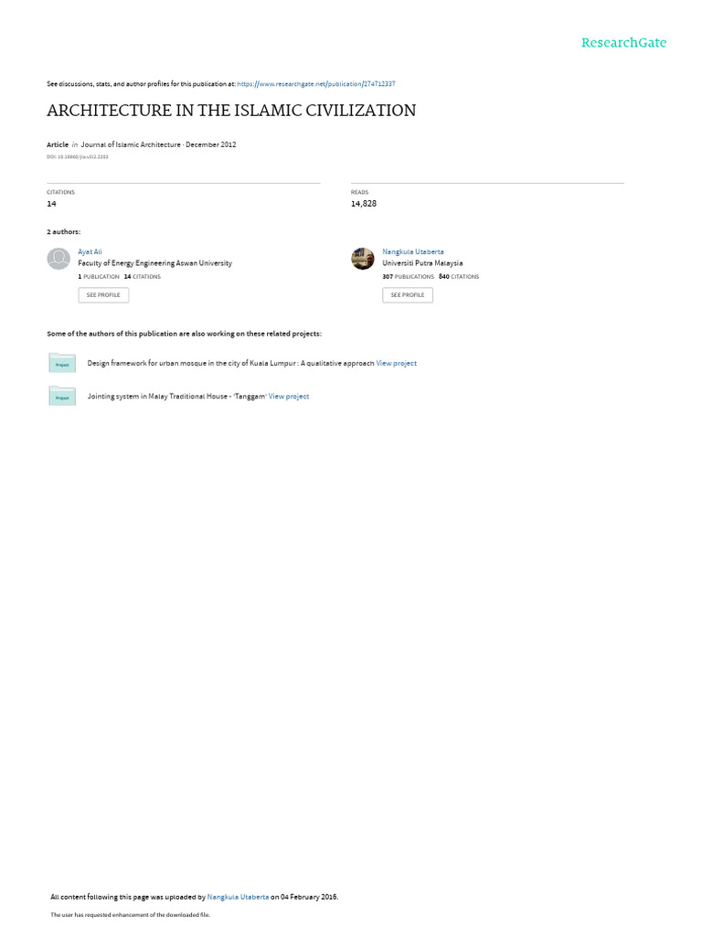 Architecture in The Islamic Civilization | PDF